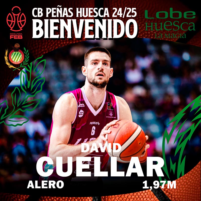 David Cuellar es nuevo jugador de Lobe Huesca La Magia - Club Baloncesto Peñas Huesca